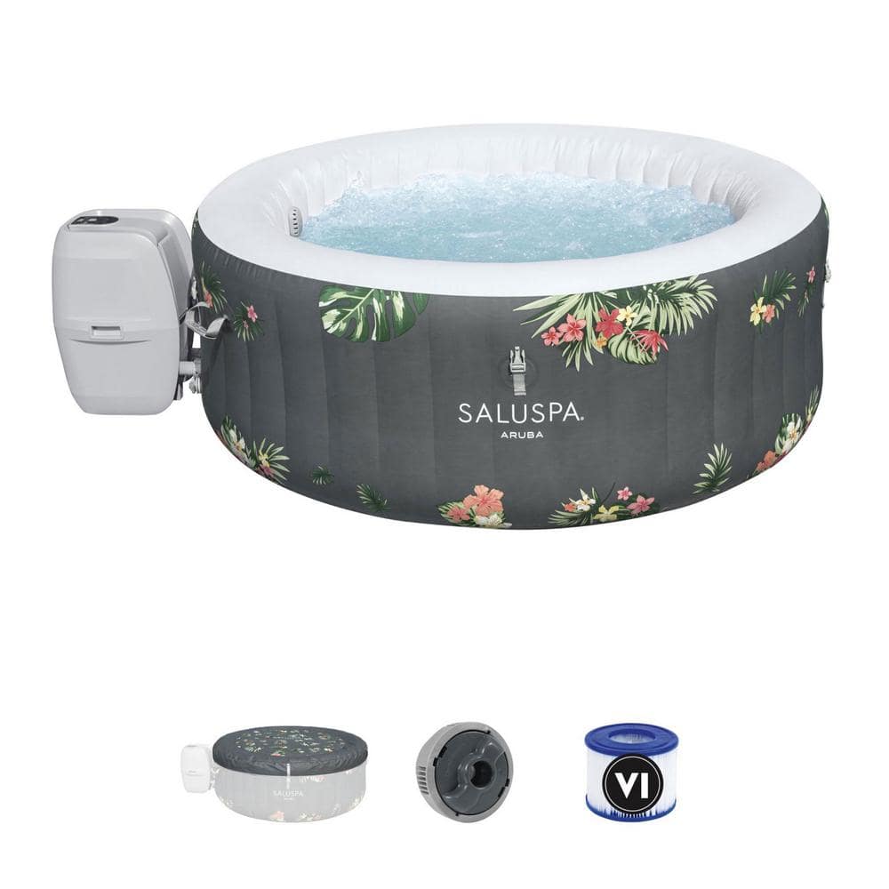 Bestway 3-Person 110-Jet Inflatable Hot Tub with Cover, Pump and 2 Filter Cartridges, 120-Volt ...