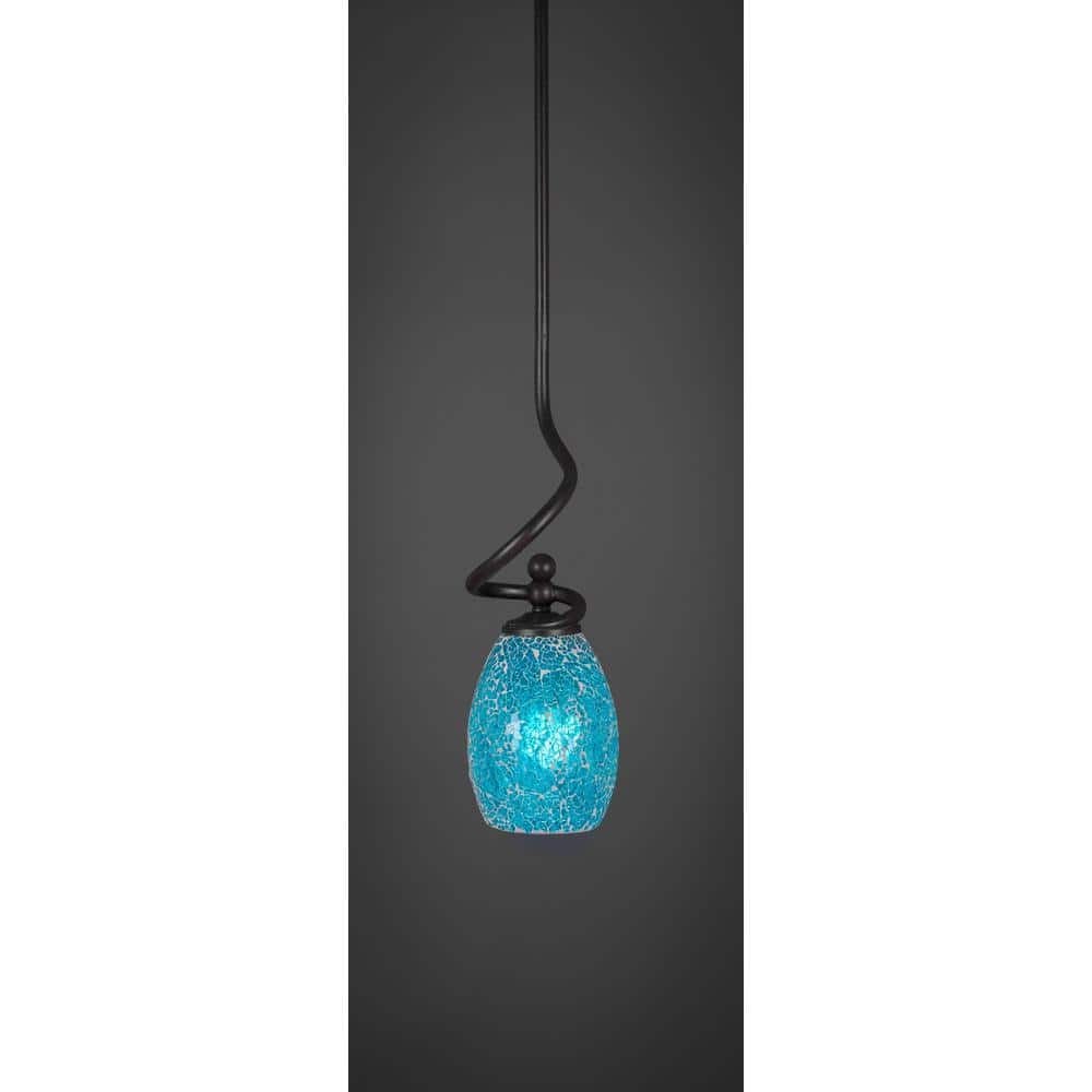 Royale 100 W 1-Light Dark Granite Standard Mini Pendant Light with ...