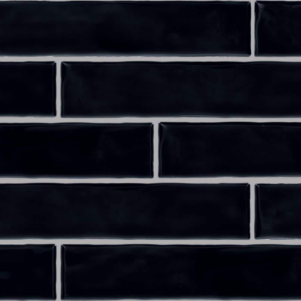 Artistic Reflections Onyx 2 in. x 5 in. Glazed Ceramic Undulated Wall ...