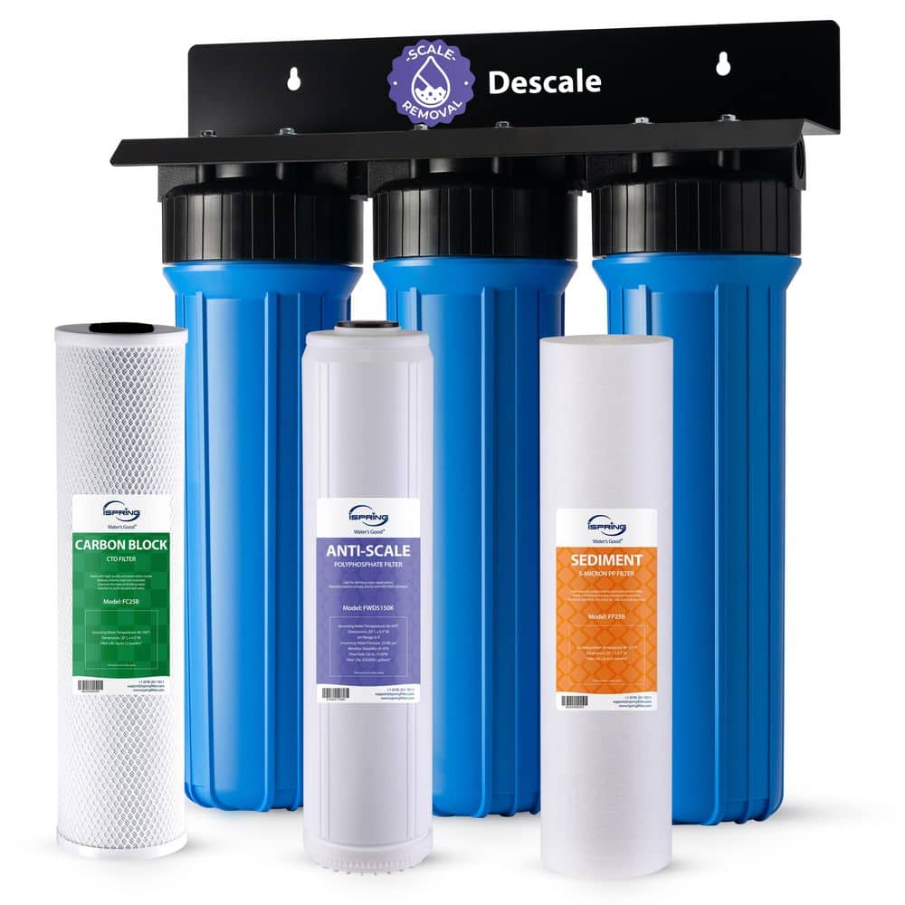 ISPRING Whole House Water Filter System w/Sediment, Polyphosphate Anti ...
