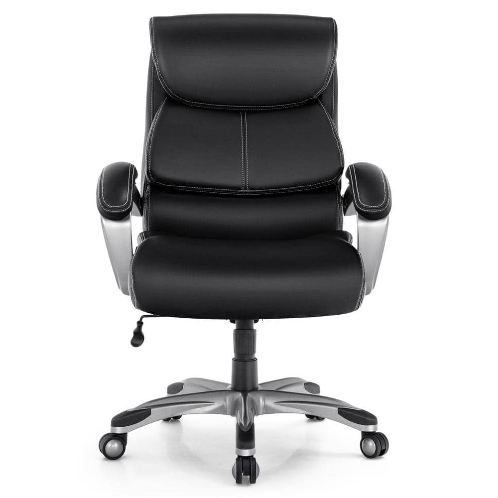 HONEY JOY Black Leather Executive Chair Office Chair Adjustable Rolling ...