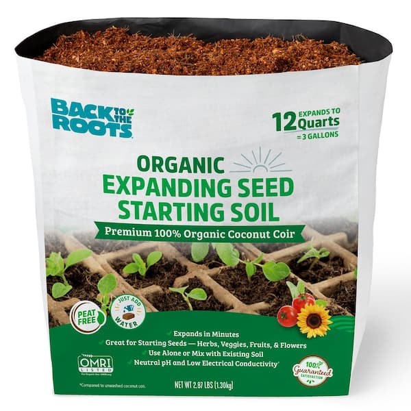 Back to the Roots 12 Quart Expanding Organic Seed Starting Compressed ...