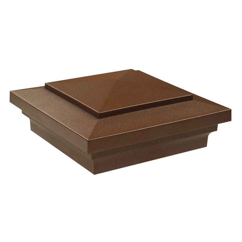 Veranda 4 in. x 4 in. Brazilian Walnut Vinyl Craftsman Post Cap ...