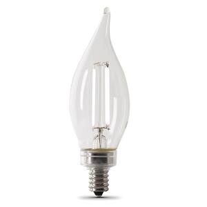 Feit Electric 40-Watt Equivalent B10 E12 Candelabra Dim White Filament Clear Glass Chandelier ...