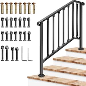 FUFU&GAGA 36 in. H x 40.2 in. W Black Iron Stair Railing Kit Handrails ...