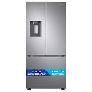 Samsung 22 cu. ft. Counter Depth 3-Door French Door Smart Refrigerator ...