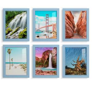 Wexford Home Modern 4 in. x 6 in. Light Blue Picture Frame (Set of 4 ...