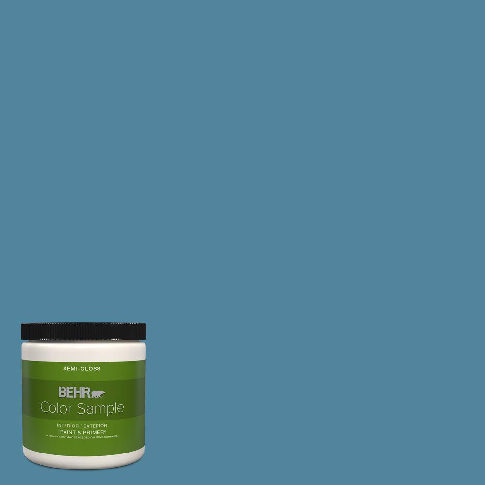 BEHR PREMIUM PLUS 8 oz. #S490-5 Jay Bird Semi-Gloss Interior/Exterior ...