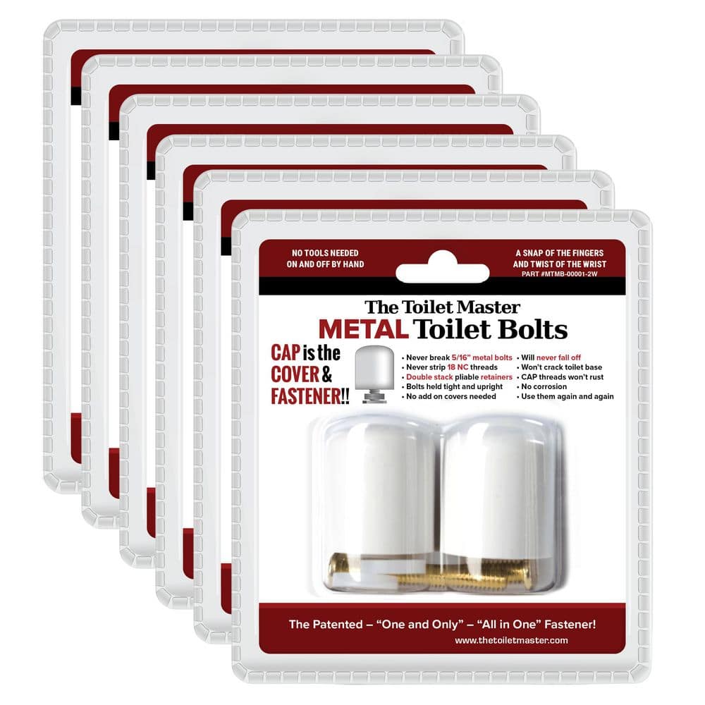 Metal Toilet Master Bolts (6-pack) MTMB-00006-2W - The Home Depot