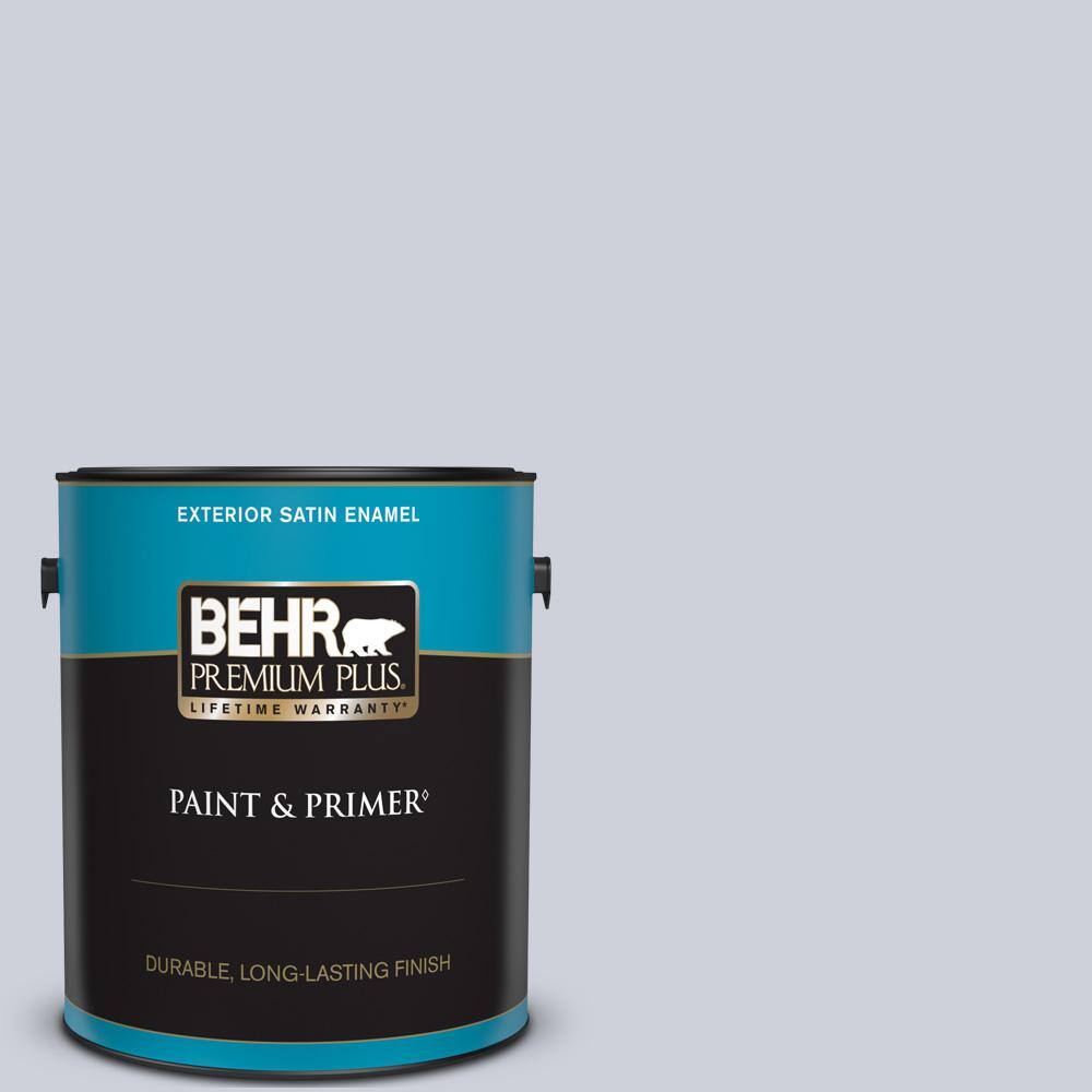 BEHR PREMIUM PLUS 1 gal. #620E-2 Naturally Calm Satin Enamel Exterior ...