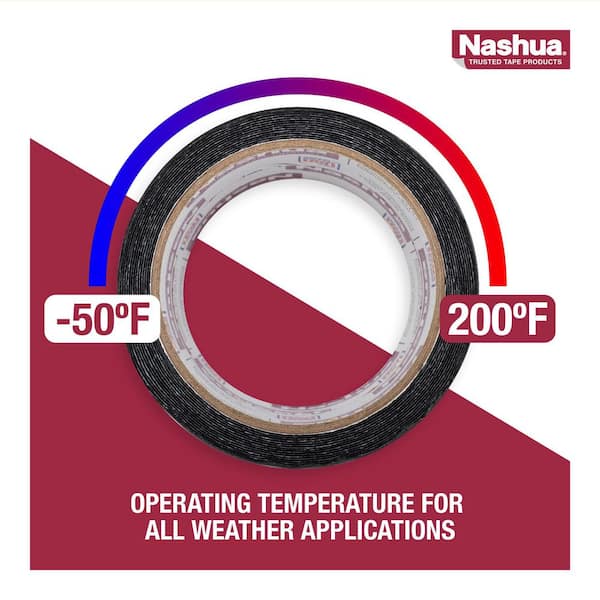 Nashua Tape 3 in. x 15 ft. (5 yds.) Aqua-Seal Waterproof Tape in Black ...