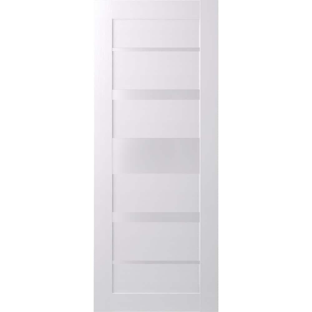 Belldinni 24 in. x 80 in. Kina Bianco Noble Finished Frosted Glass 5 ...