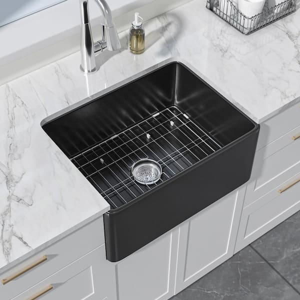 Use 24 Inch Stainless Steel Farmhouse Sink Logmey Gunmetal Matte Nano