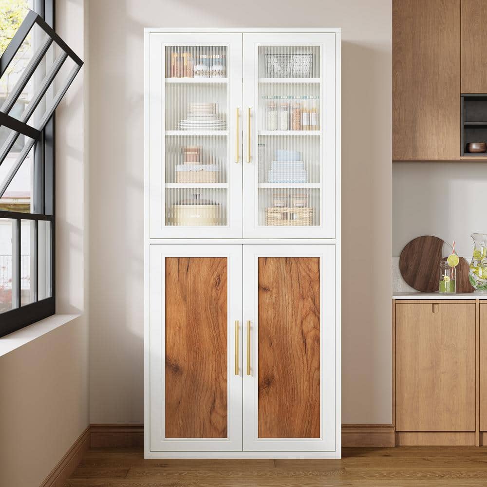 TRIBESIGNS WAY TO ORIGIN Bachel 26 in. White Engineered Wood Pantry ...