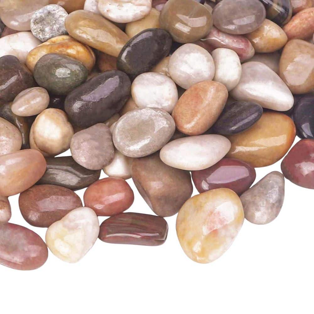 .N/A 0.39 cu. ft. Decorative Mixed Color Garden Rock Large Polished ...