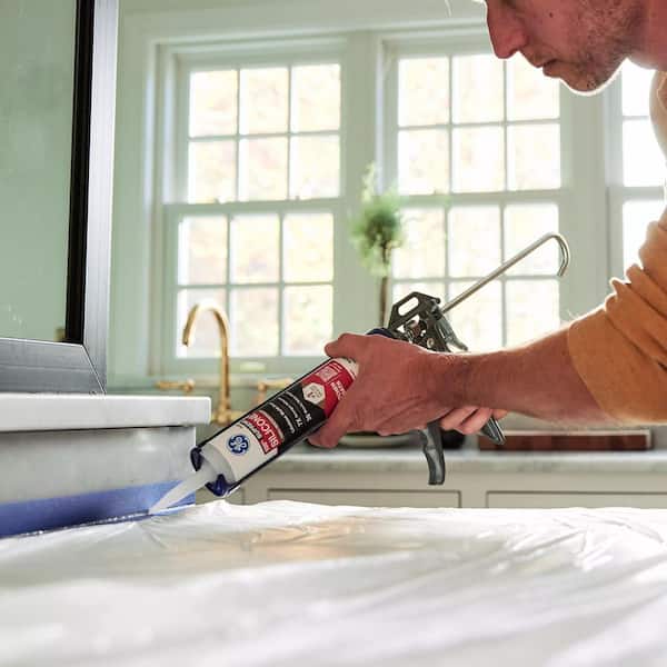 10.1 oz. Supreme Silicone Kitchen and Bath Sealant in Almond and White ...