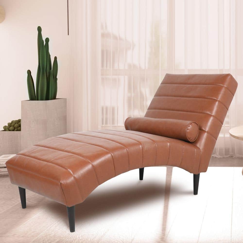 Brown Modern PU Chaise Lounge SW-ZGTY-BR-09 - The Home Depot