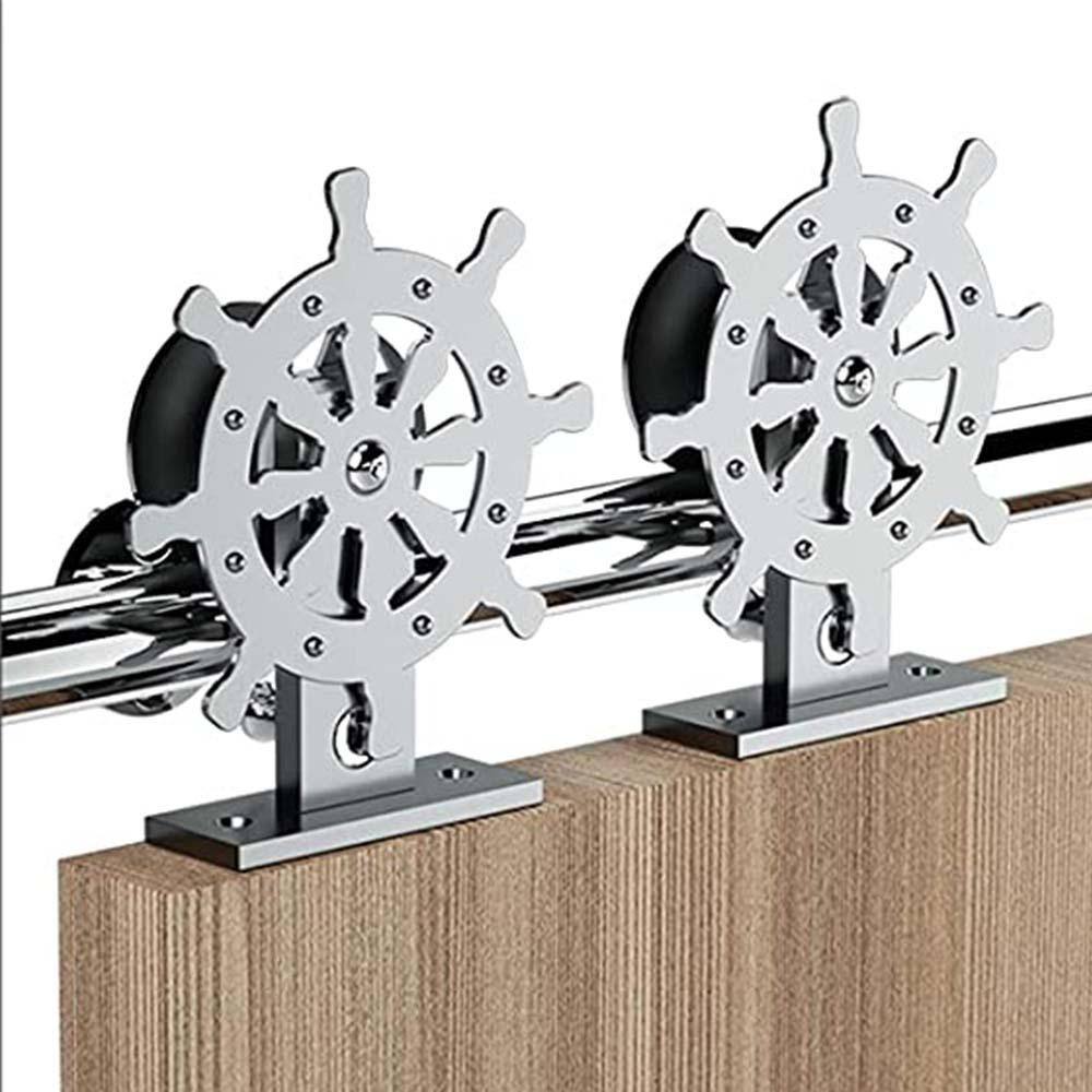 TURBRO Helmsman 6 ft./72 in. Stainless Steel Sliding Barn Door Hardware ...