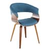 Lumisource Vintage Walnut and Blue Mod Dining/Accent Chair CH-VMONL ...