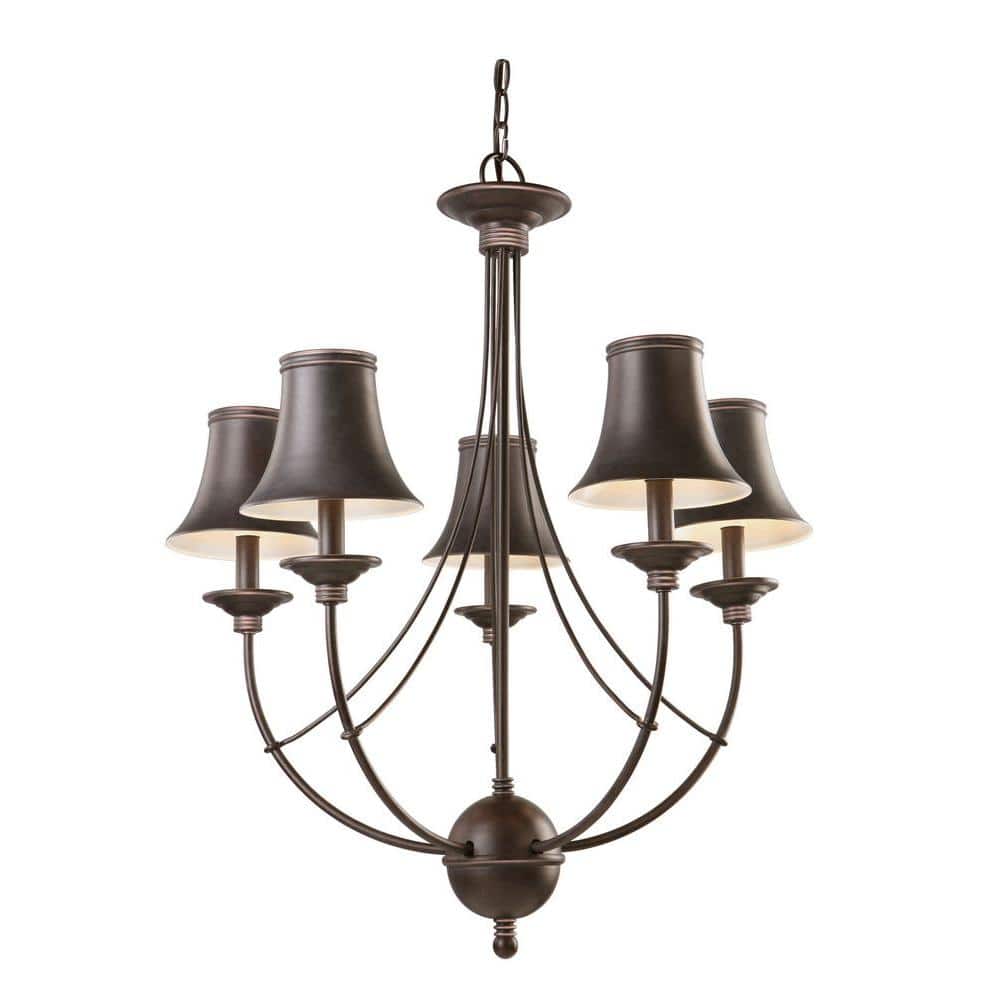 Hampton Bay Charleston Collection 5-Light Oil-Rubbed Bronze Chandelier ...