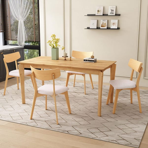CHRISTOPHER KNIGHT HOME June 5-Piece Light Beige and Natural Wood Top ...