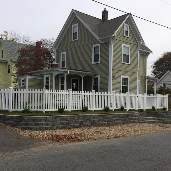 Weatherables Chelsea 3 ft. H x 8 ft. W White Vinyl Picket Fence Panel ...