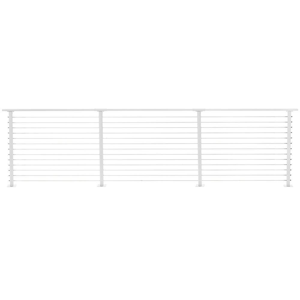 CityPost 18 ft. Deck Cable Railing, 42 in. Base Mount, White CP-18-W-D ...