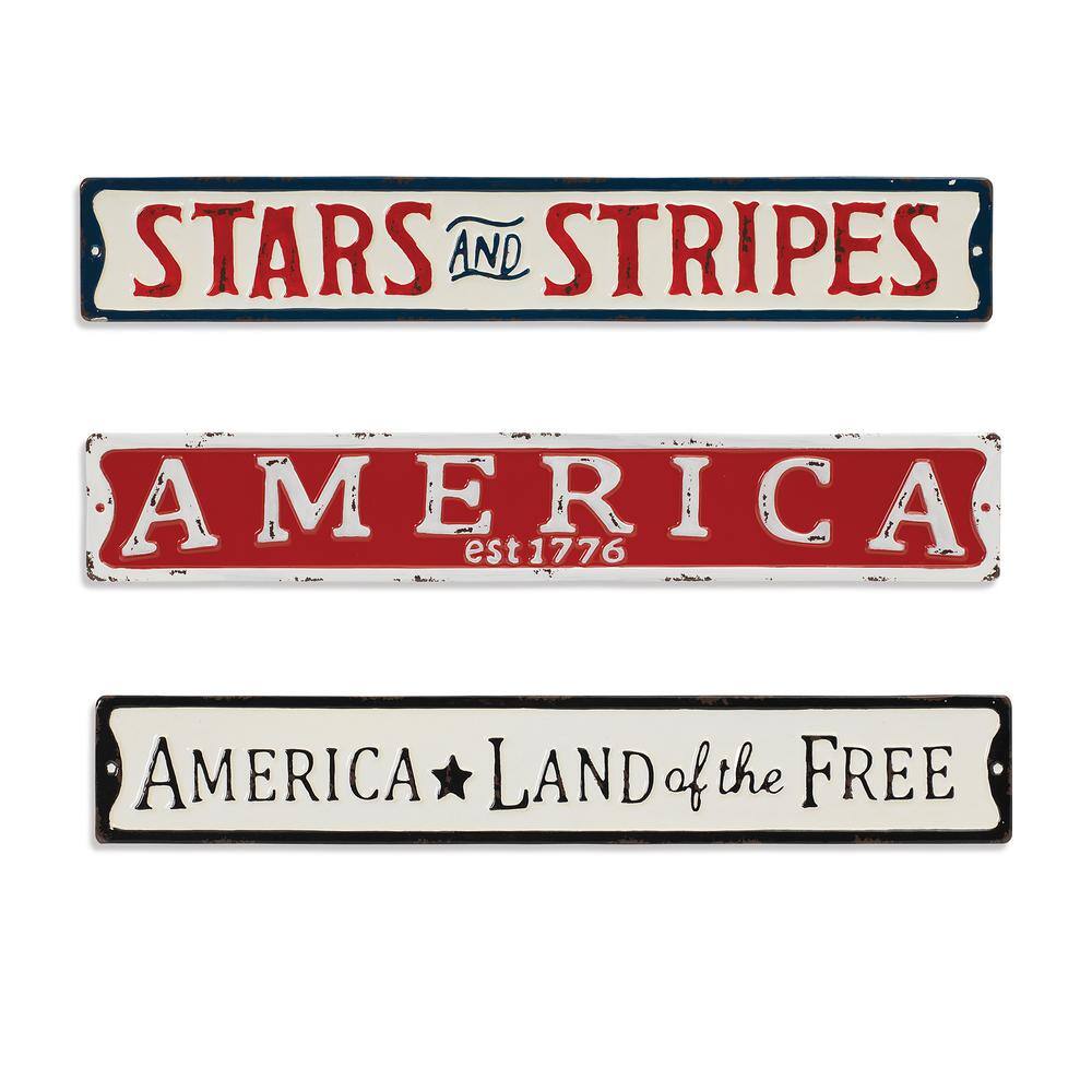 GERSON INTERNATIONAL Assorted 22 in. L Americana Wall Decorative Sign ...