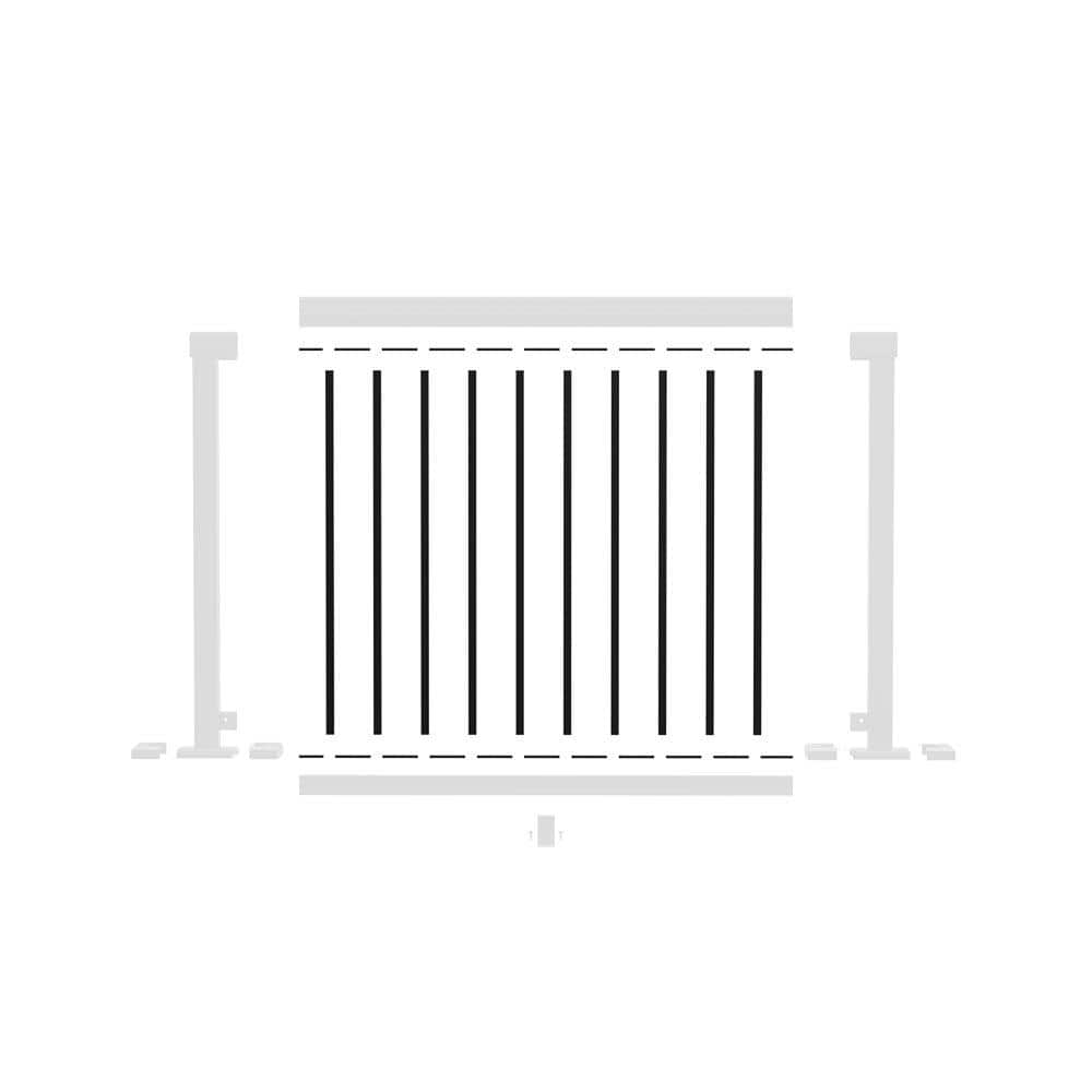 PEAK Aluminum Railing 4 ft. Matte Black Aluminum Deck Railing Picket ...