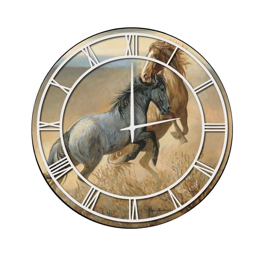 "Challenged" Full Coverage Art and White Numbers Imaged Wall Clock CL ...