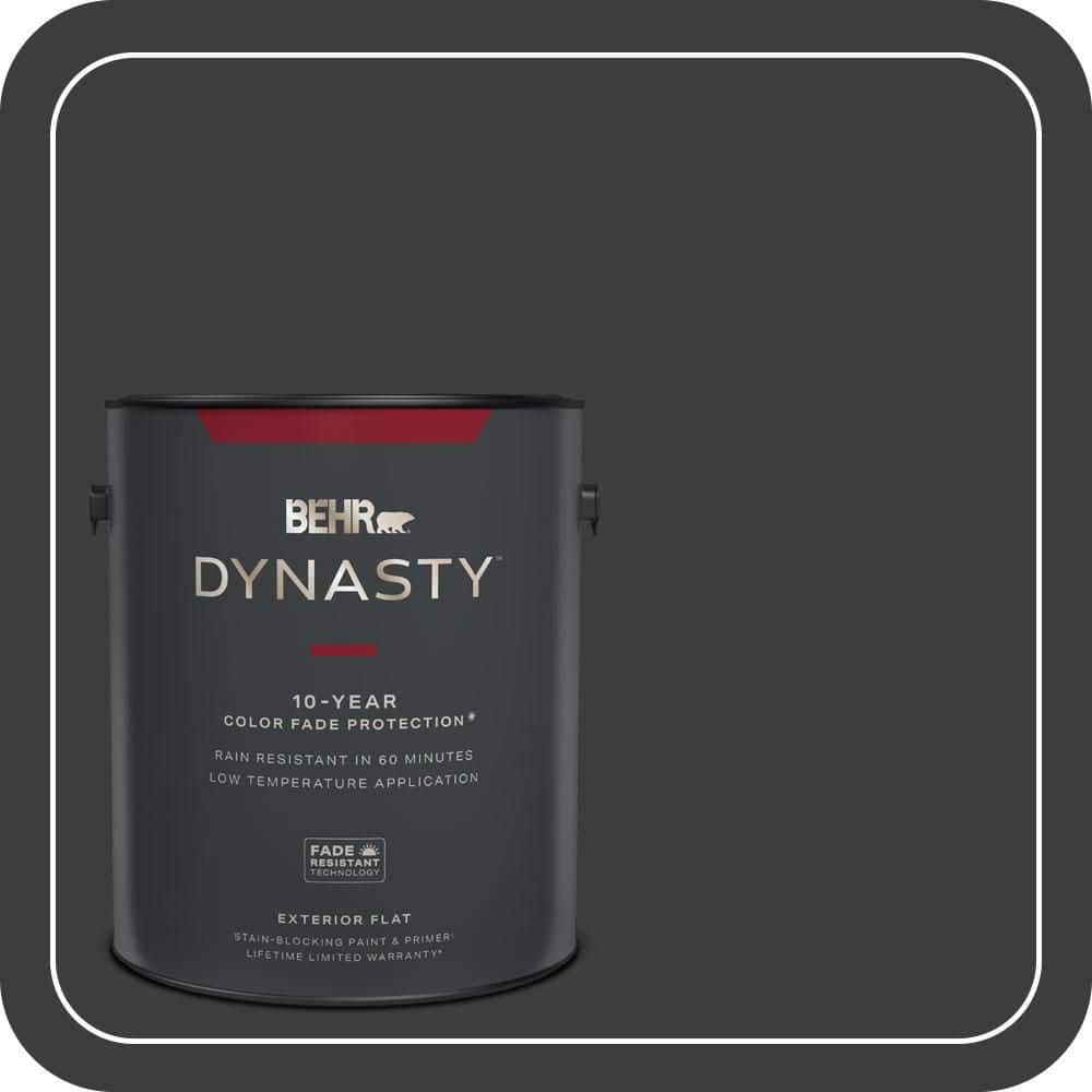 BEHR DYNASTY 1 gal. #PPF-59 Raven Black Flat Exterior Stain-Blocking ...