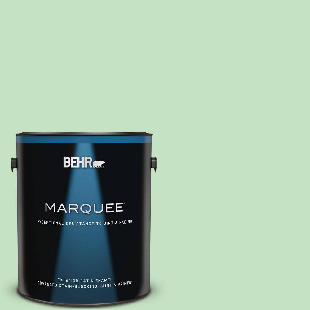 BEHR MARQUEE 1 gal. #450C-3 Green Myth Satin Enamel Exterior Paint ...