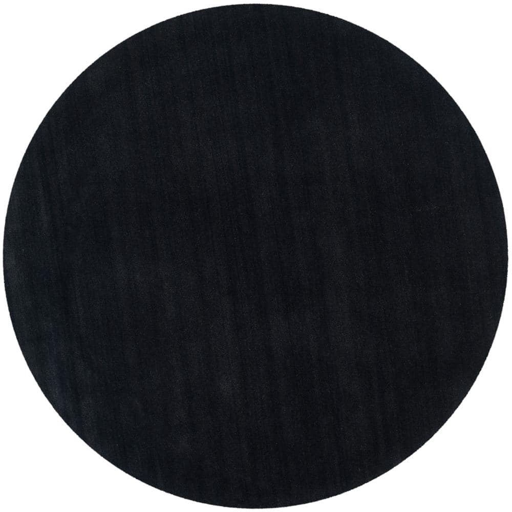 SAFAVIEH Himalaya Black 8 ft. x 8 ft. Round Solid Area Rug HIM610C-8R ...