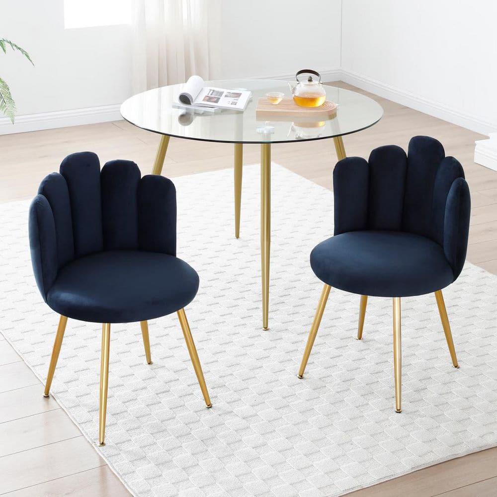 Bestier Modern Velvet Dining Chairs, Black Dining Upholstered Woven ...
