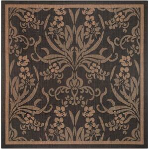Couristan Recife Garden Cottage Black-Cocoa 7 ft. x 6 in. x 7 ft. 6 in ...