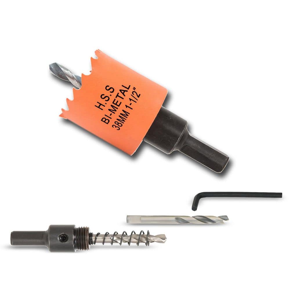 MYWISH 1-1/2 in. Alloy Steel Hole Saw with Arbor for Metal Wood Plastic, 1.5 in Bimetal Hole ...