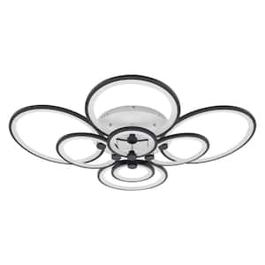 TOZING 29 in. Wooden Modern Novel Leaf Clover Integrated LED Dimmable ...