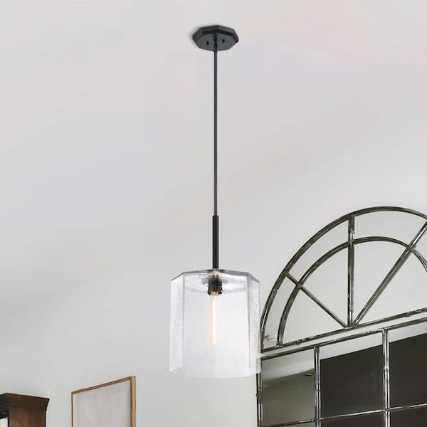 Designers Fountain Haven 60 Watt 1-Light Matte Black Geometric Pendant ...