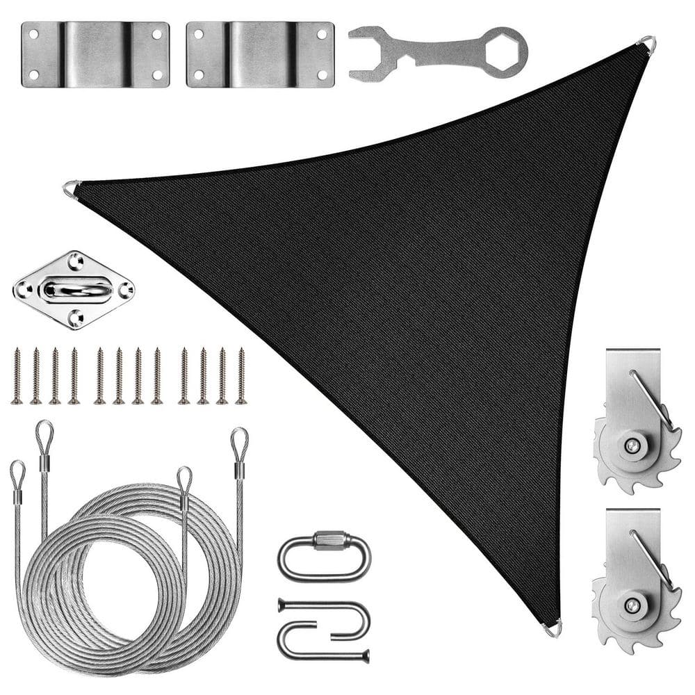 COLOURTREE Pro Ring 20 ft. x 20 ft. x 20 ft. Triangle Sun Shade Sail ...