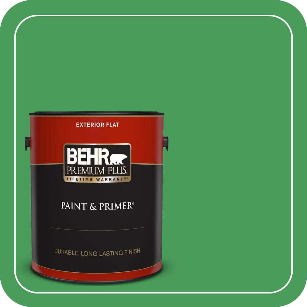 BEHR PREMIUM PLUS 1 gal. #P400-6 Clover Patch Flat Exterior Paint ...