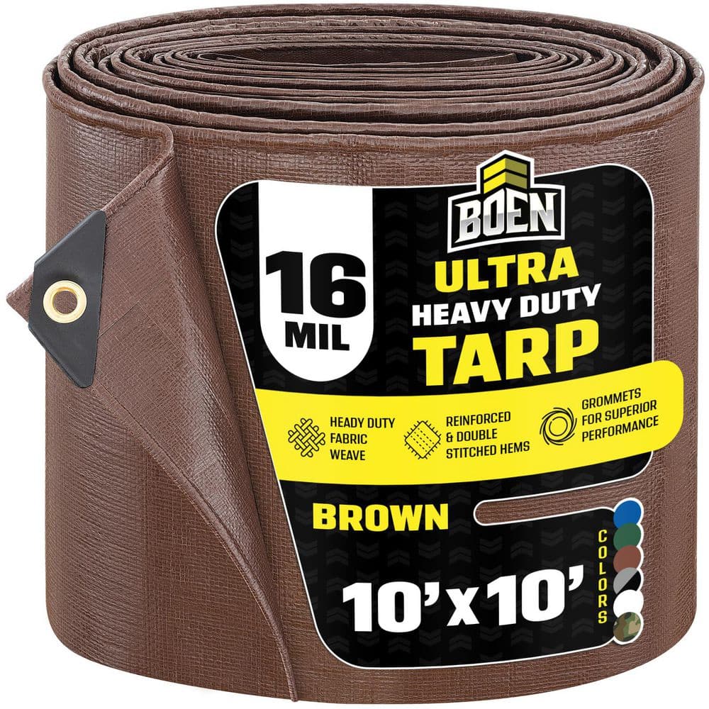 Reviews for BOEN Ultra Heavy-Duty Brown Tarps 10 ft. x 10 ft ...