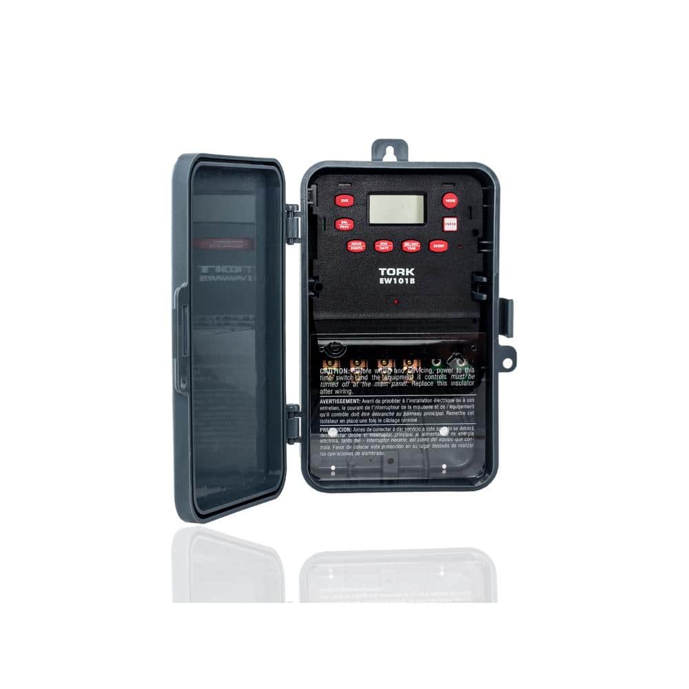 TORK 30 Amp 120-277-Volt SPST 7-Day Indoor/Outdoor Digital Time Switch ...