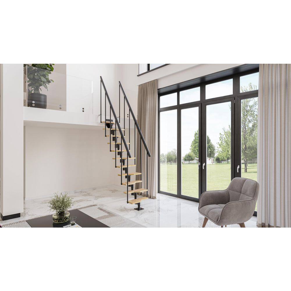 Dolle Atlanta 36 in. H x 135 in. W Jet Black Steel Second Side Stair ...