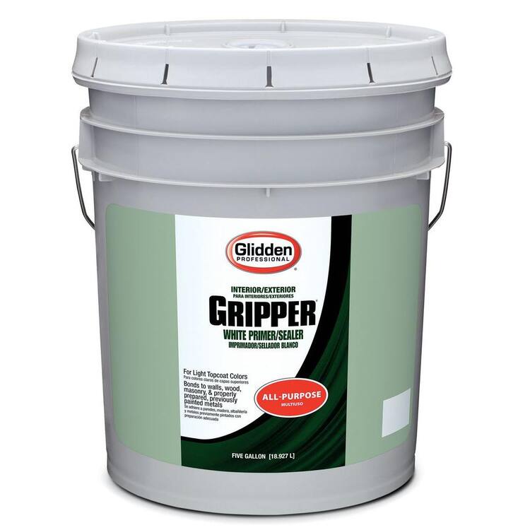 Glidden Gripper 5 gal. Gripper White Interior/Exterior Primer and ...