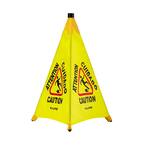 Alpine Industries 30 in. Yellow Multi-Lingual Pop-Up Wet Floor Sign-498 ...