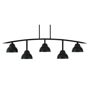Siena 5-Light Matte Black Billiard-Light with Chrome Metal Shades ...