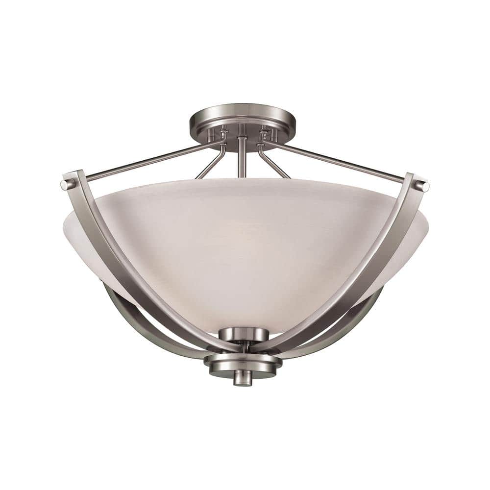 Thomas Lighting Casual Mission 3-Light Brushed Nickel Semi-Flushmount ...