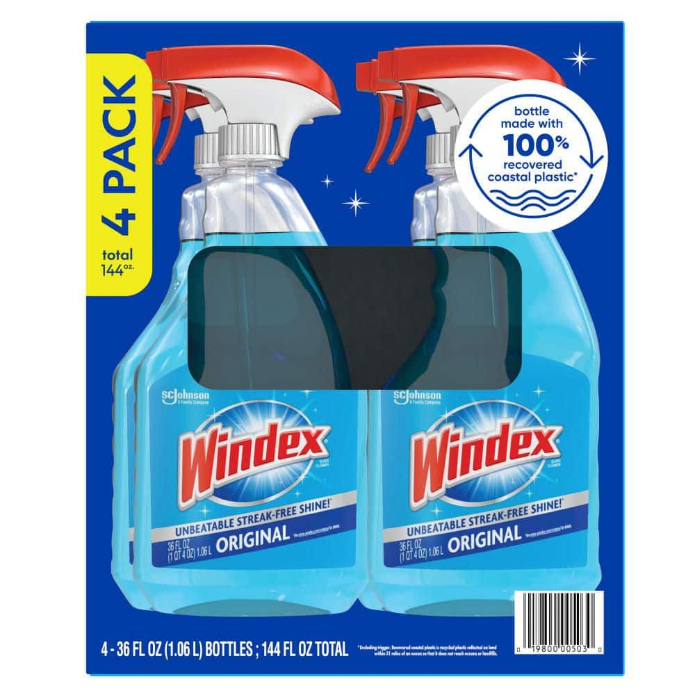 Windex 36 fl. oz. Glass Cleaner Trigger (4-Pack) 378947 - The Home Depot