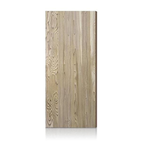 CALHOME 36 in. x 84 in. Natural Wood Wire Brushed Hollow Core Veneer ...