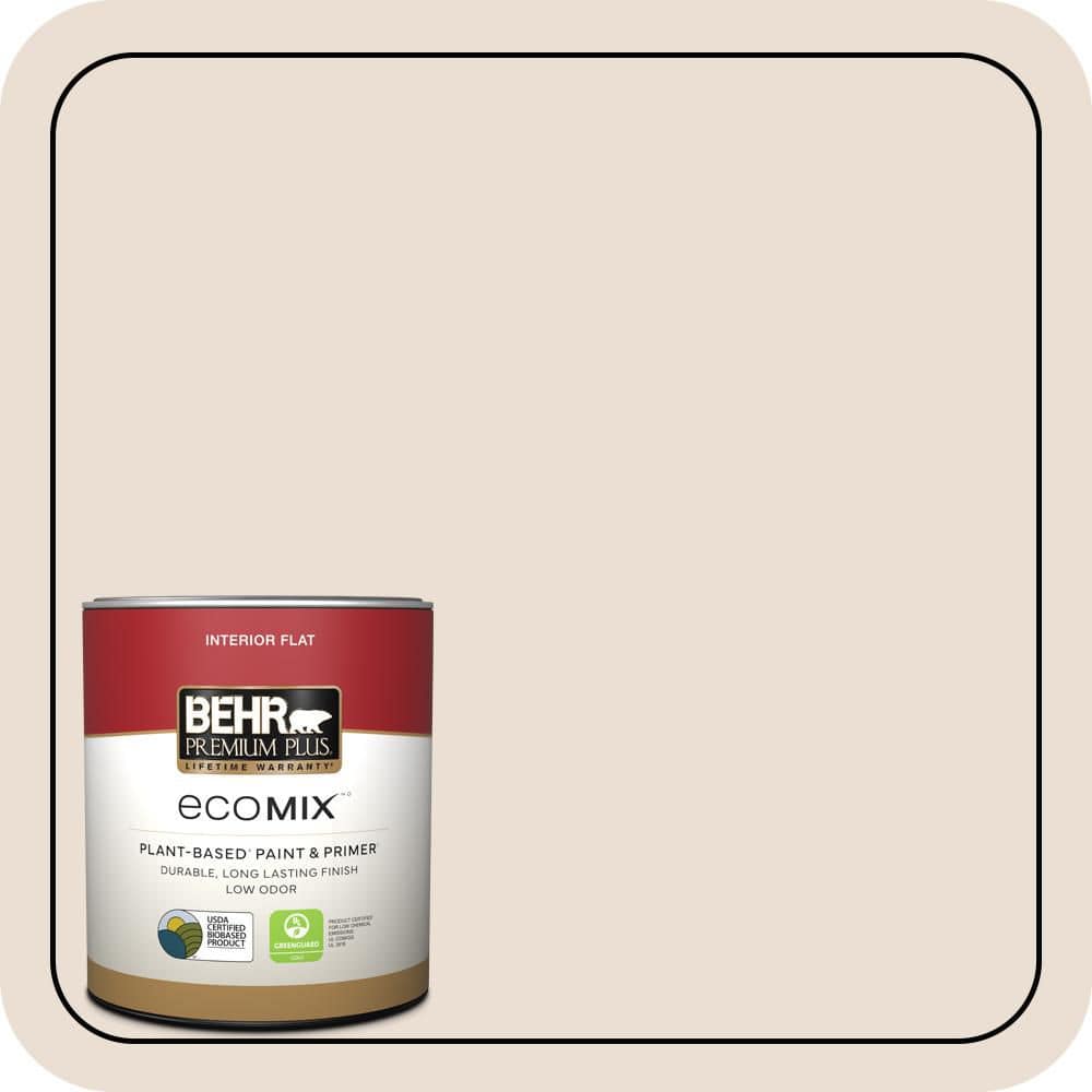 BEHR PREMIUM PLUS 1 qt. #700C-2 Malted Milk Flat EcoMix Plant-Based ...